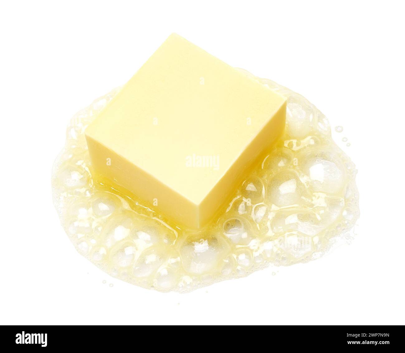 Cube butter melting isolated on white background Stock Photo - Alamy