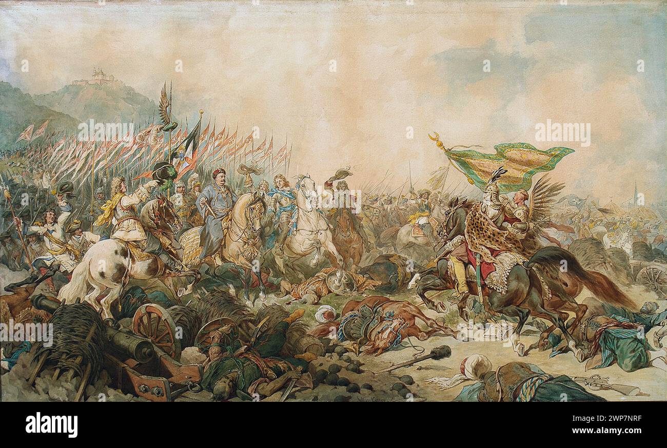 Sobieski near Vienna (Banner of the Prophet); Kossak, Juliusz (1824 ...