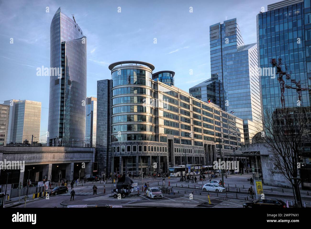 The modern cityscape with skyscrapers in the Brussels North business ...