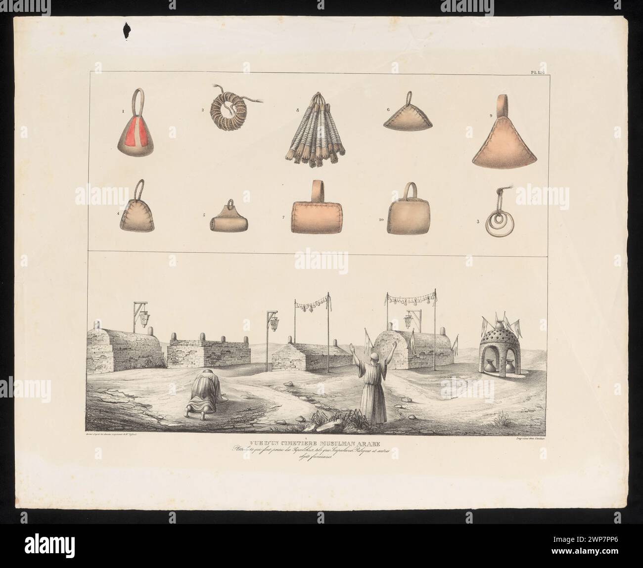 Arab Muslim cemetery and items related to funeral customs (scapular, reliquaries, etc.); Leroux ...