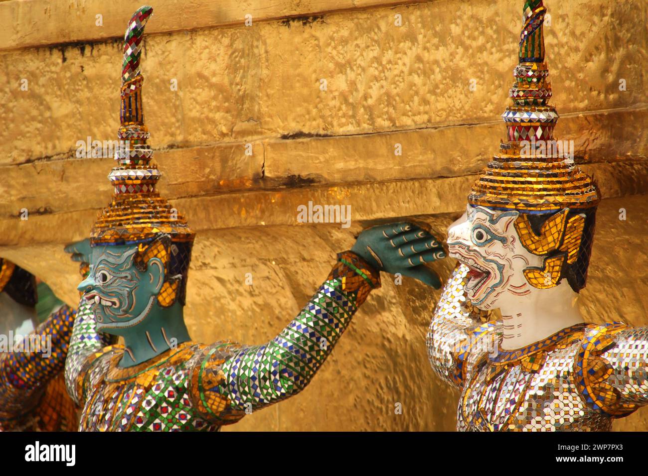 An Asian-style painted face statue with intricate design Stock Photo ...
