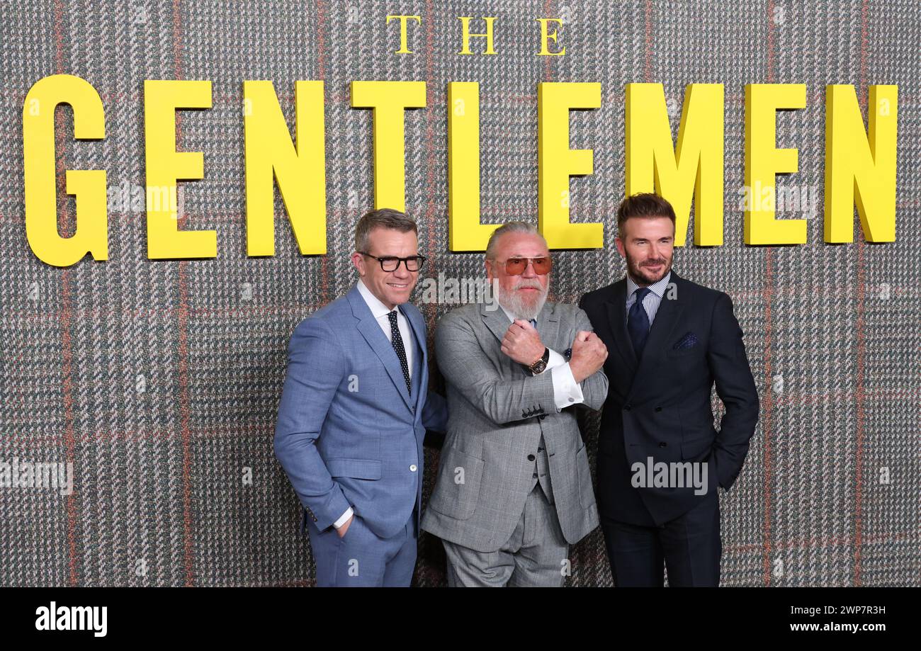 Max Beesley, Ray Winstone and David Beckham, THE GENTLEMEN UK Series Global Premiere, Theatre ...