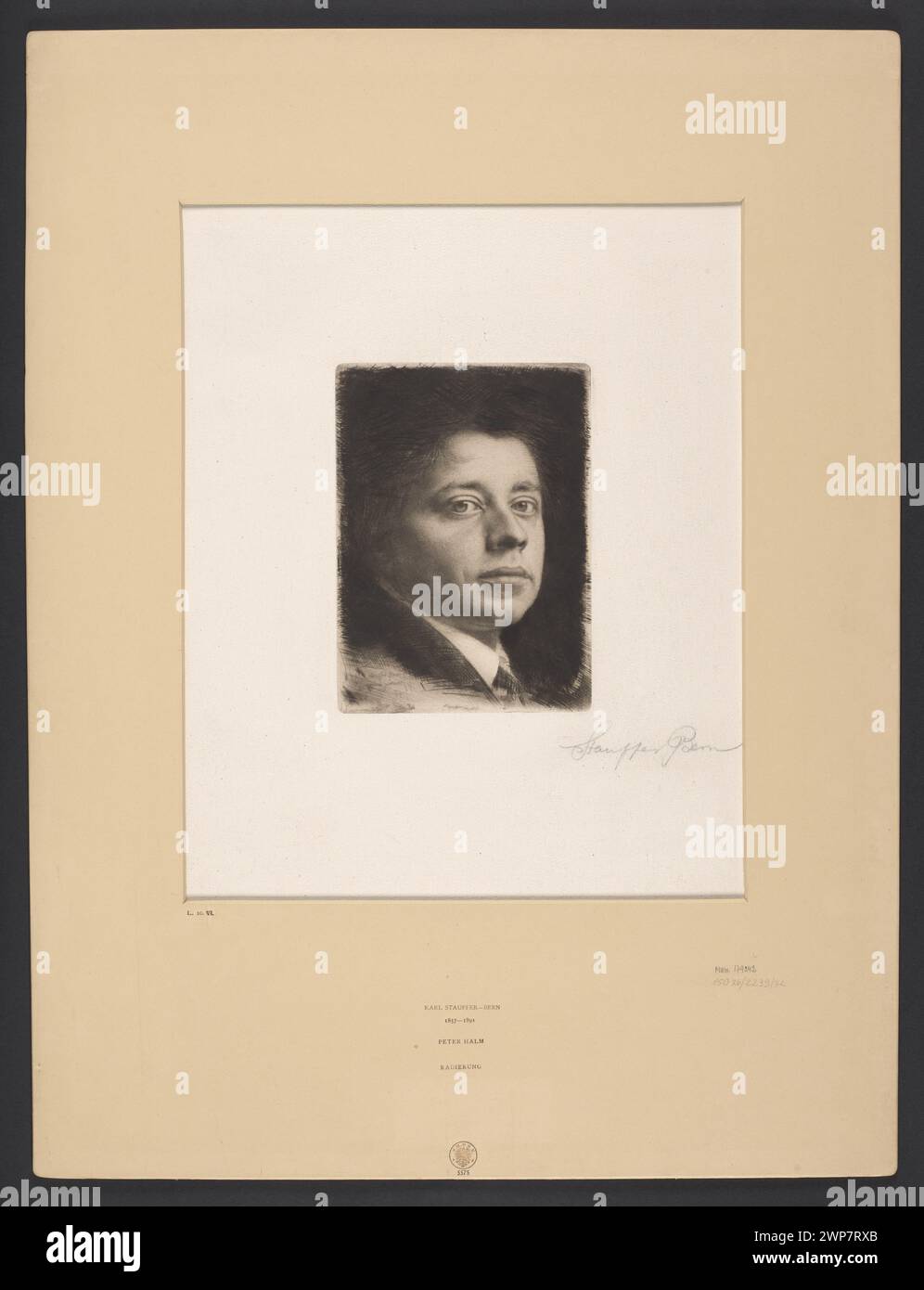 Sculptural head of Peter Halma in three-quarter view by Karl Stuffer ...