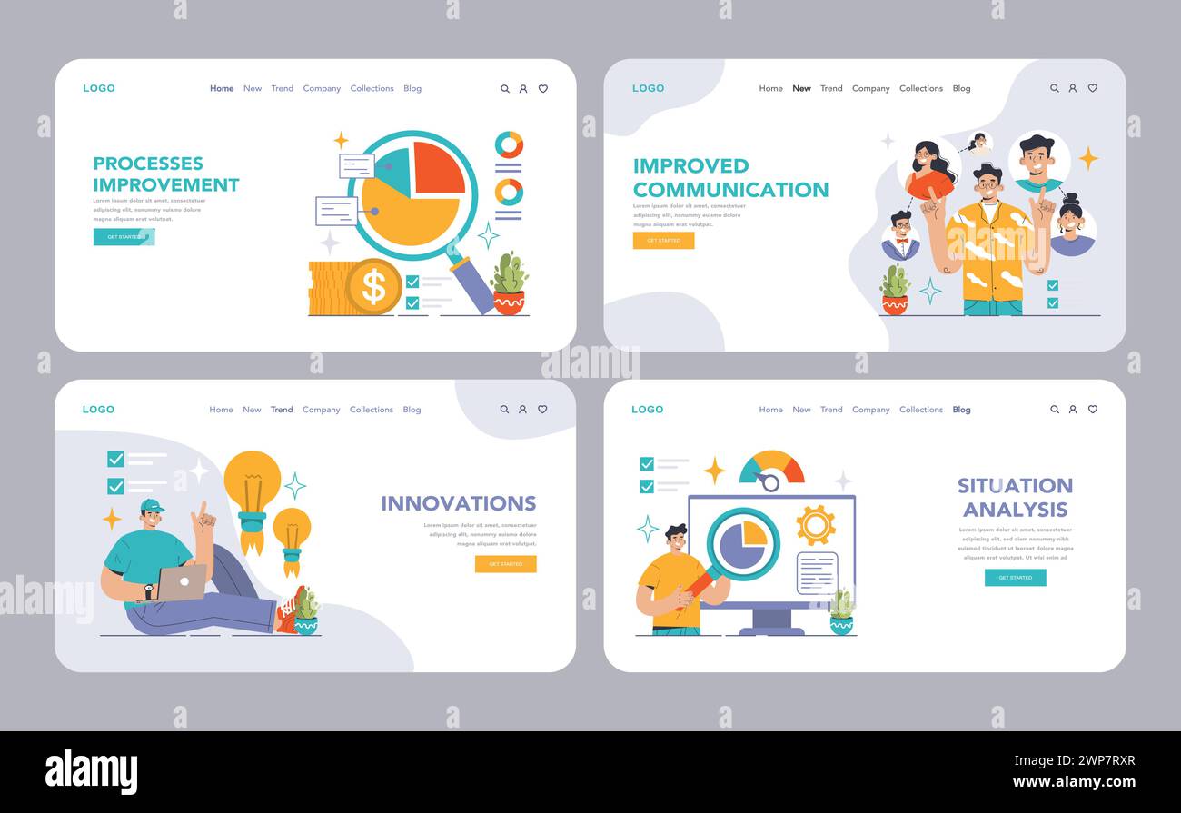 Business Optimization set. Professionals enhancing workflow, boosting ... Business Optimization set. Professionals enhancing workflow, boosting ...
