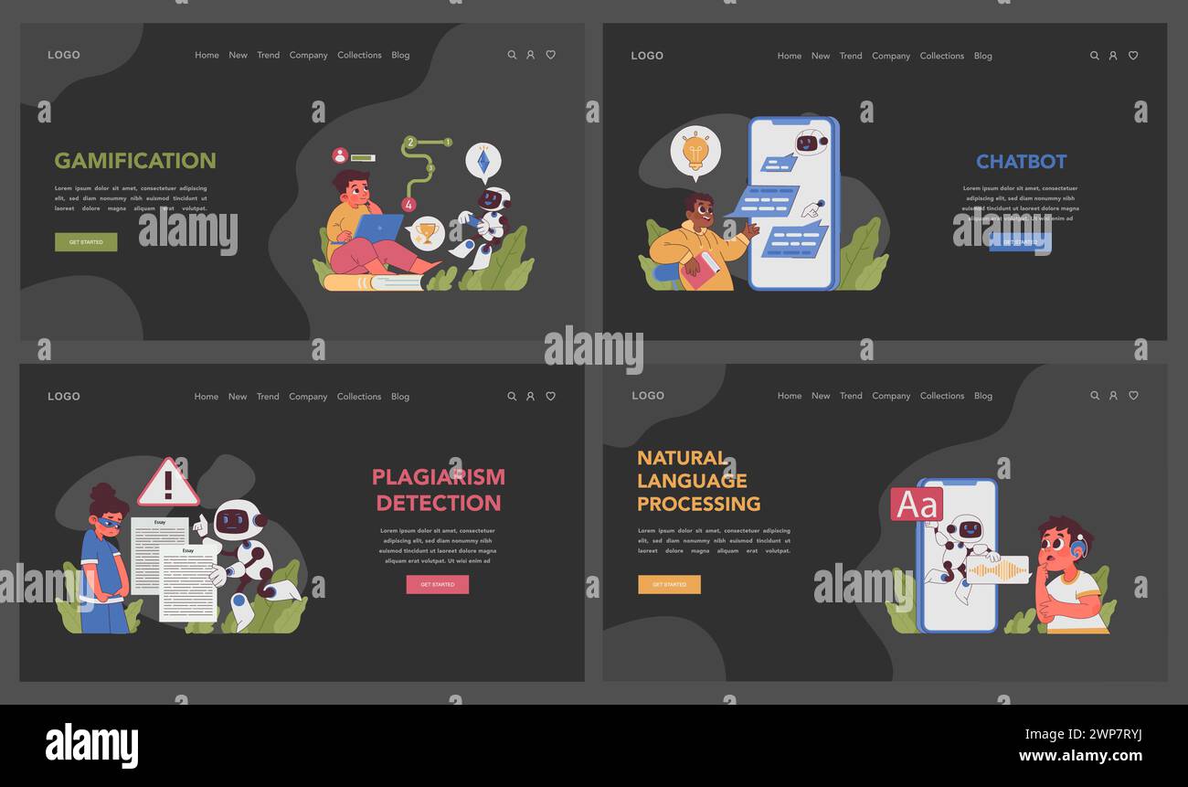 AI in Education set. Interactive learning with technology. Plagiarism ... AI in Education set. Interactive learning with technology. Plagiarism ...