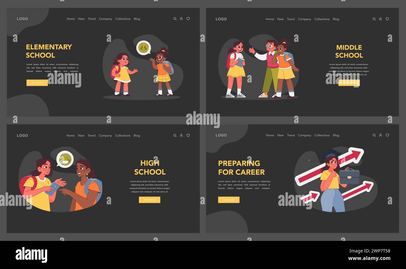 Child milestones set. Journey from childhood to teenage years ...