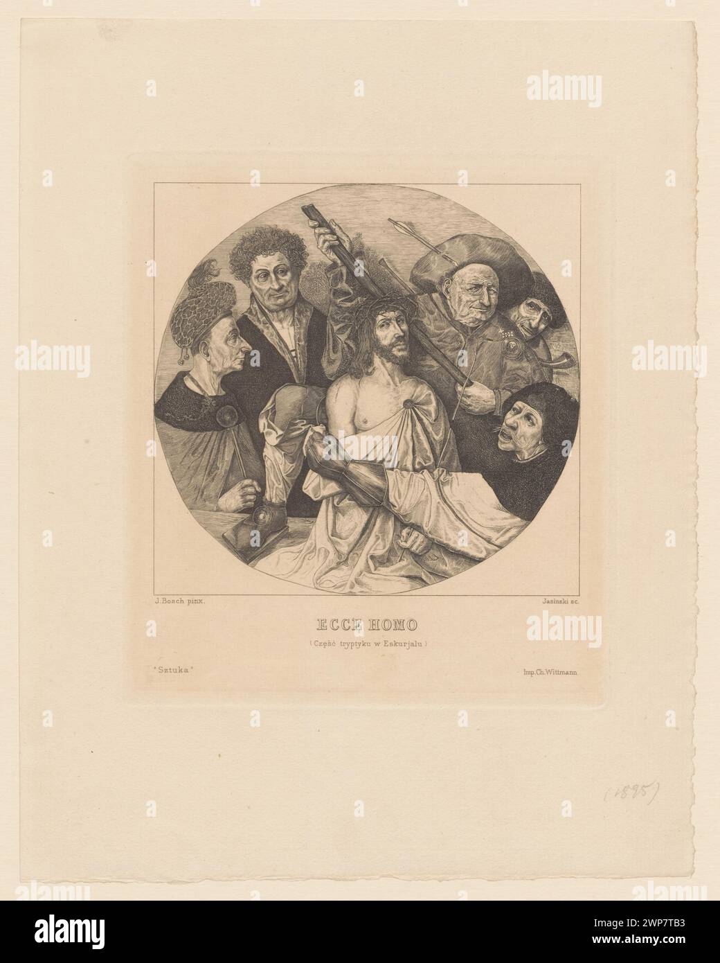 1904 print of Ecce Homo by Feliks Stanisław Jasiński from 1895 matrix ...