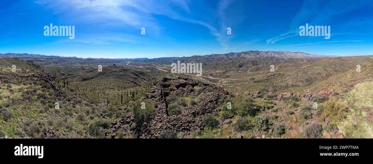 Native American Ruins Overlooking Black Canyon City Arizona Stock Photo ...