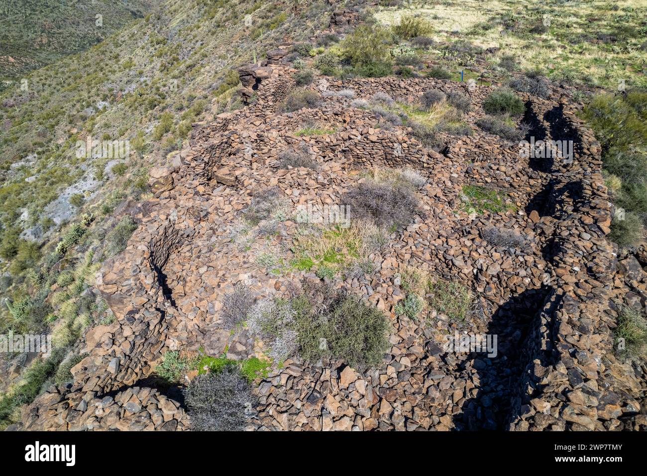 Native American Ruins Overlooking Black Canyon City Arizona Stock Photo ...