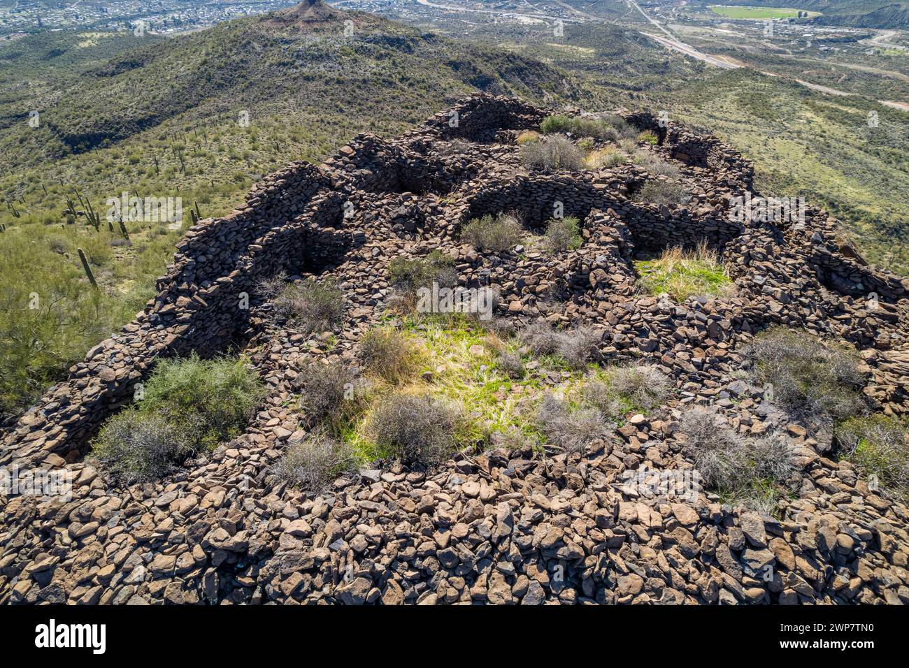 Native American Ruins Overlooking Black Canyon City Arizona Stock Photo ...