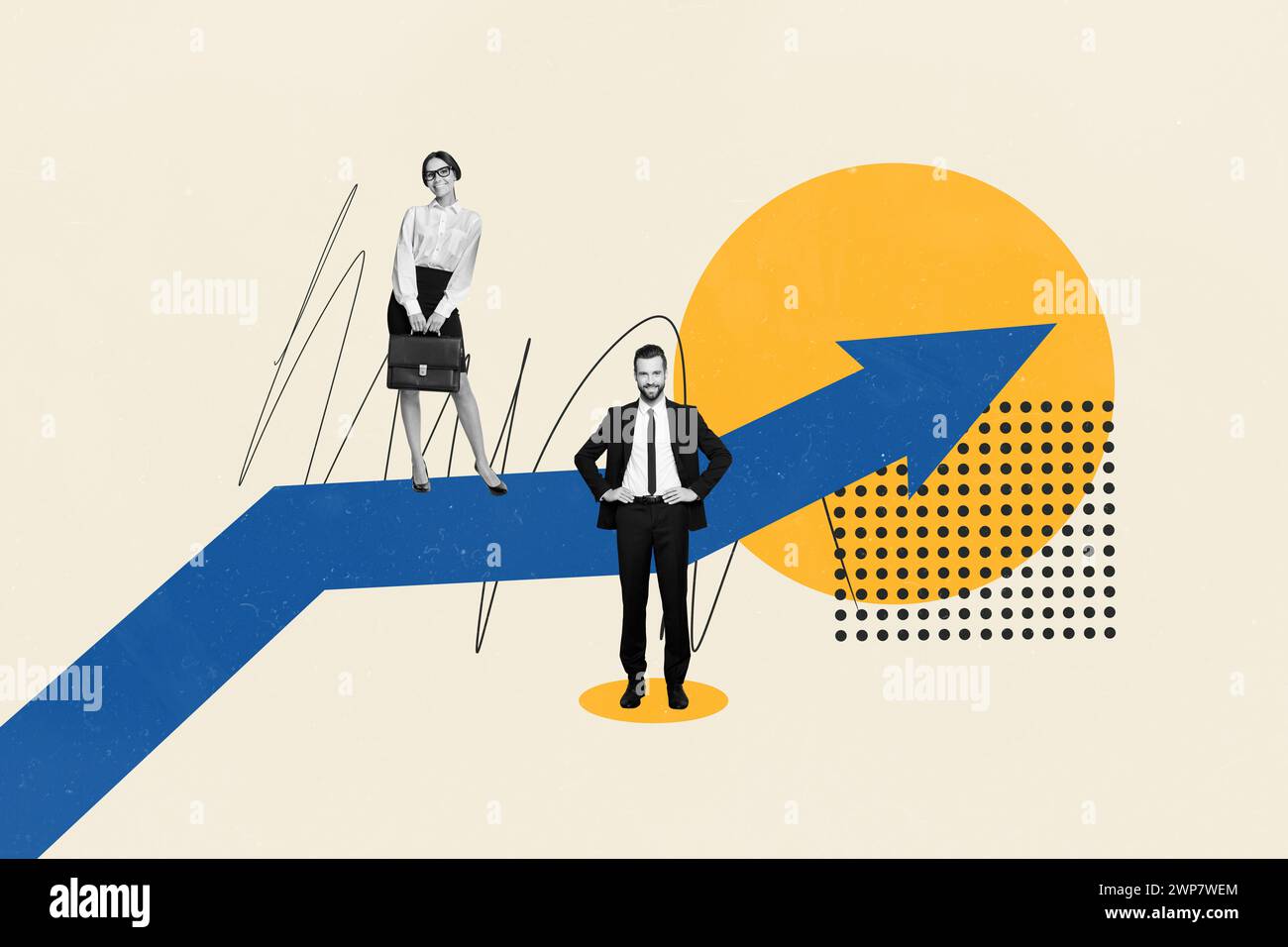 Creative abstract template collage of teamwork career motivation ...