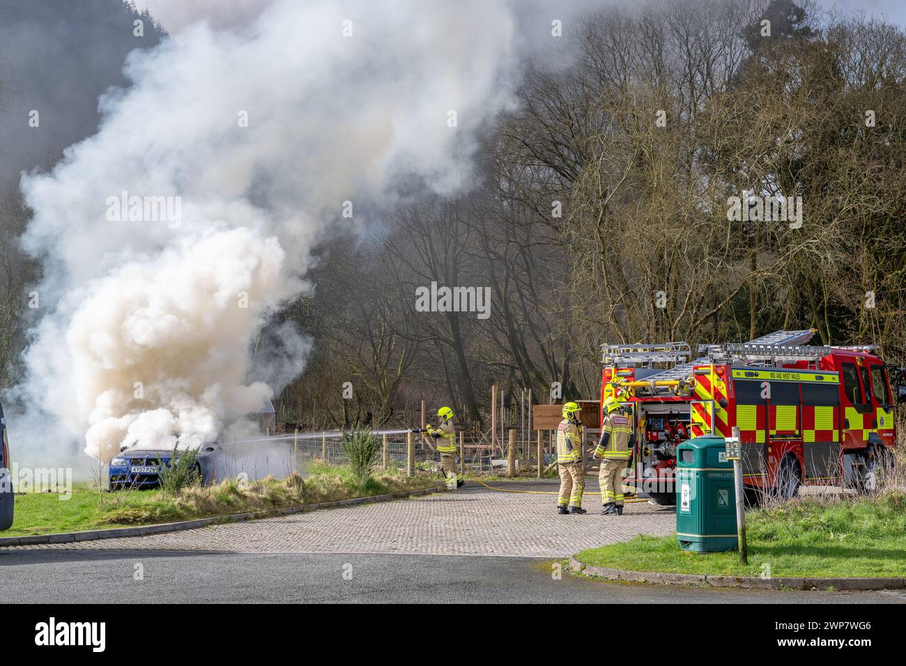 Car on Fire Stock Photo - Alamy