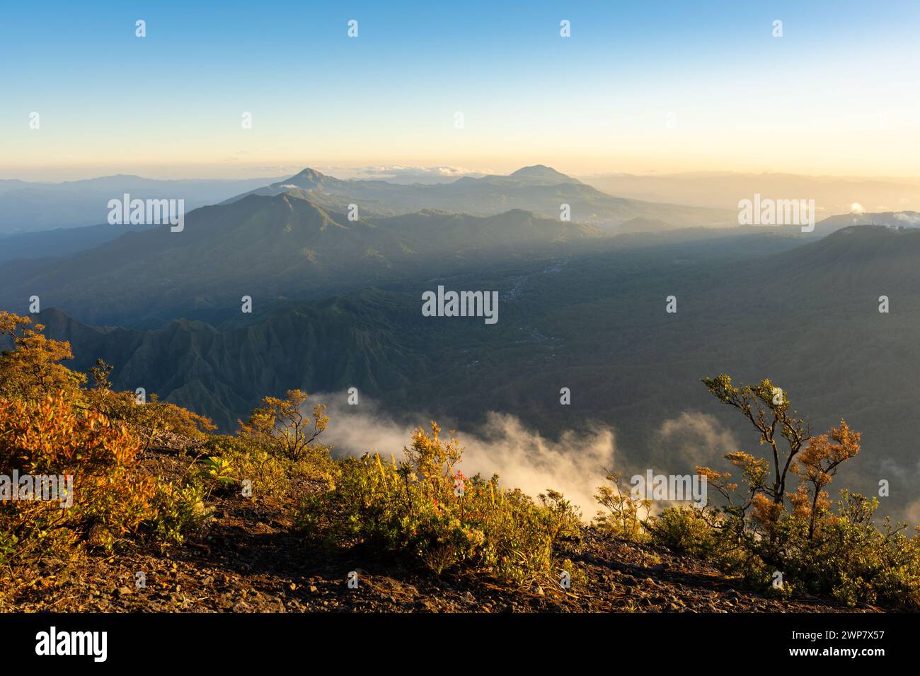 A scenic view from Inerie volcano on Flores island in Indonesia Stock ...