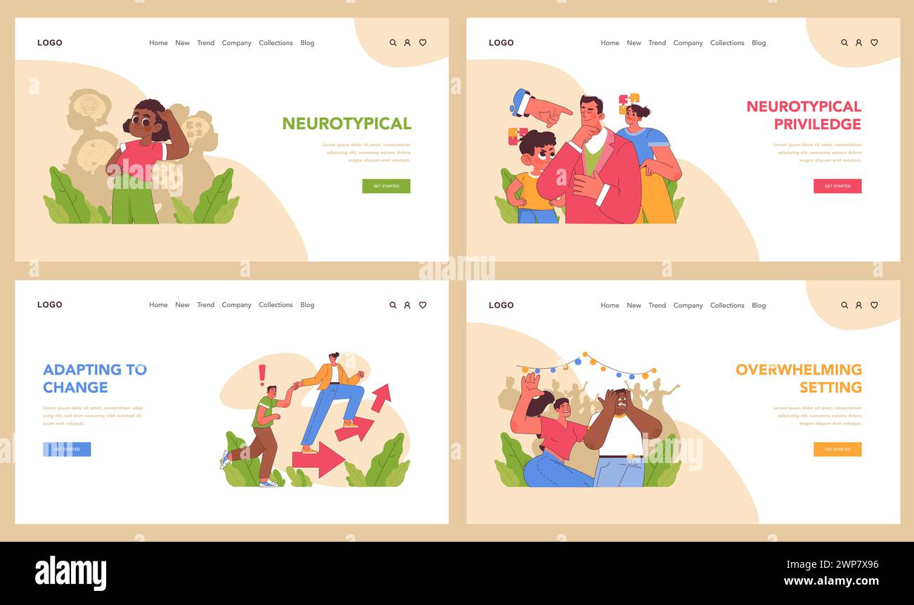 Neurodivergent relationships set. Capturing connection, sensory ...