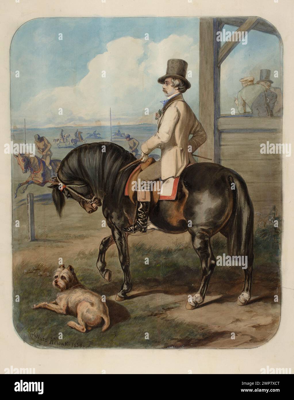 Adam Krasi's horse portrait on the worship in Warsaw; Kossak, Juliusz ...