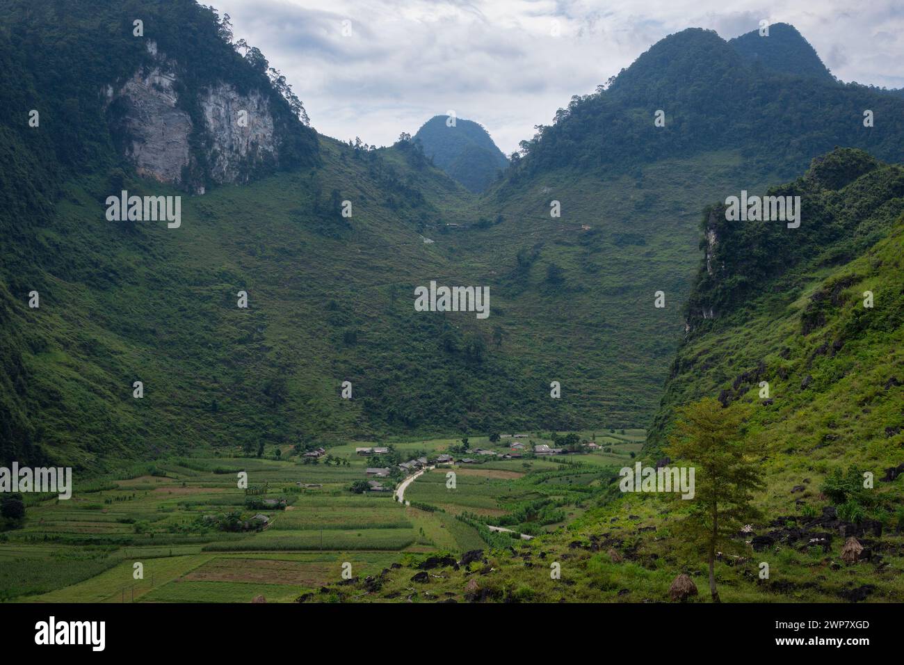 An aerial view of the Ha Giang motorbike loop in Northern Vietnam Stock ...