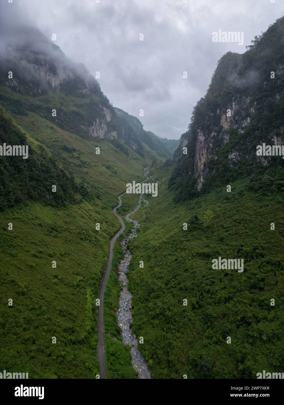 An aerial view of the Ha Giang motorbike loop in Northern Vietnam Stock ...