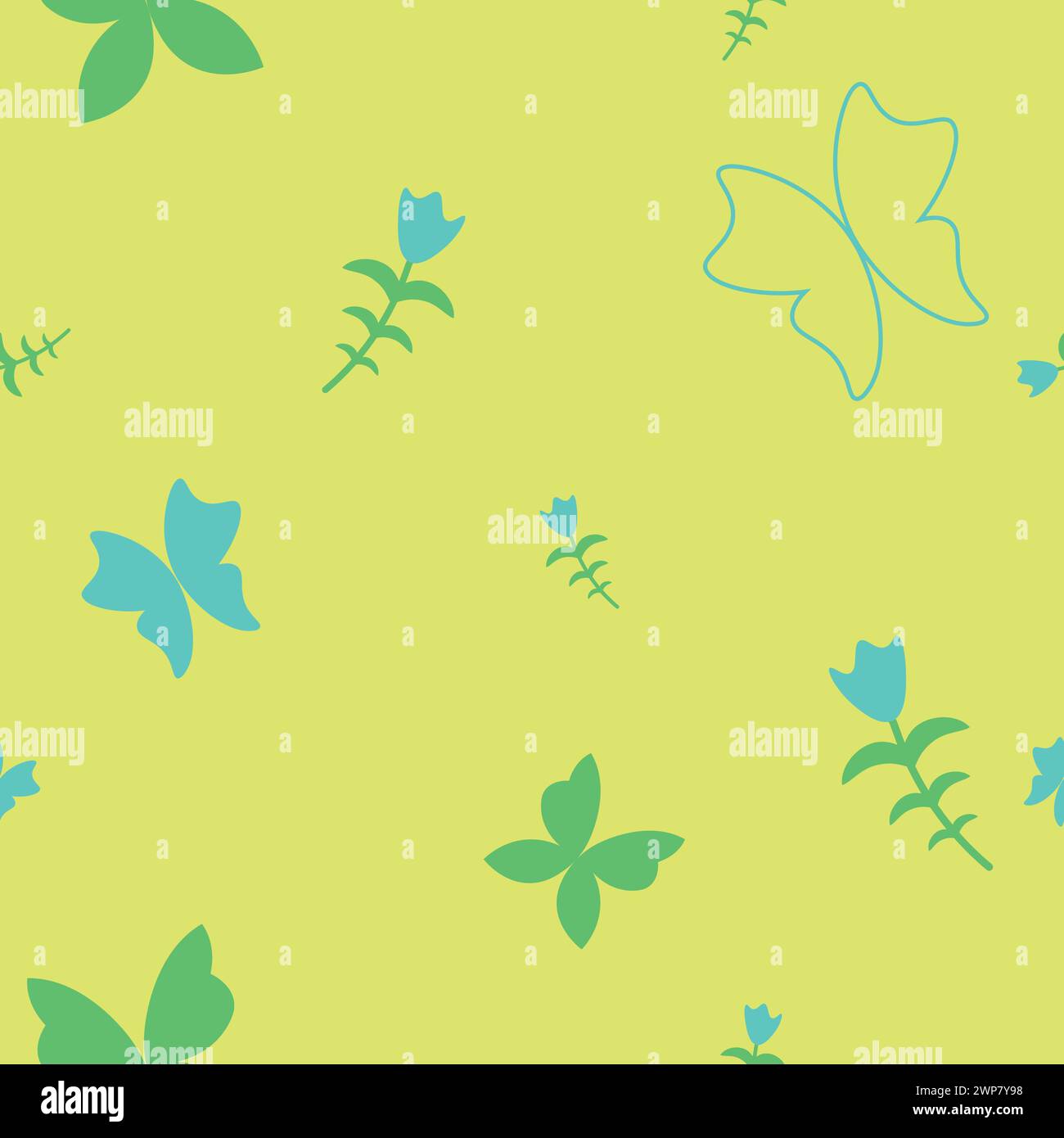 Butterfly pattern. Seamless pattern with butterfly and flower on a ...