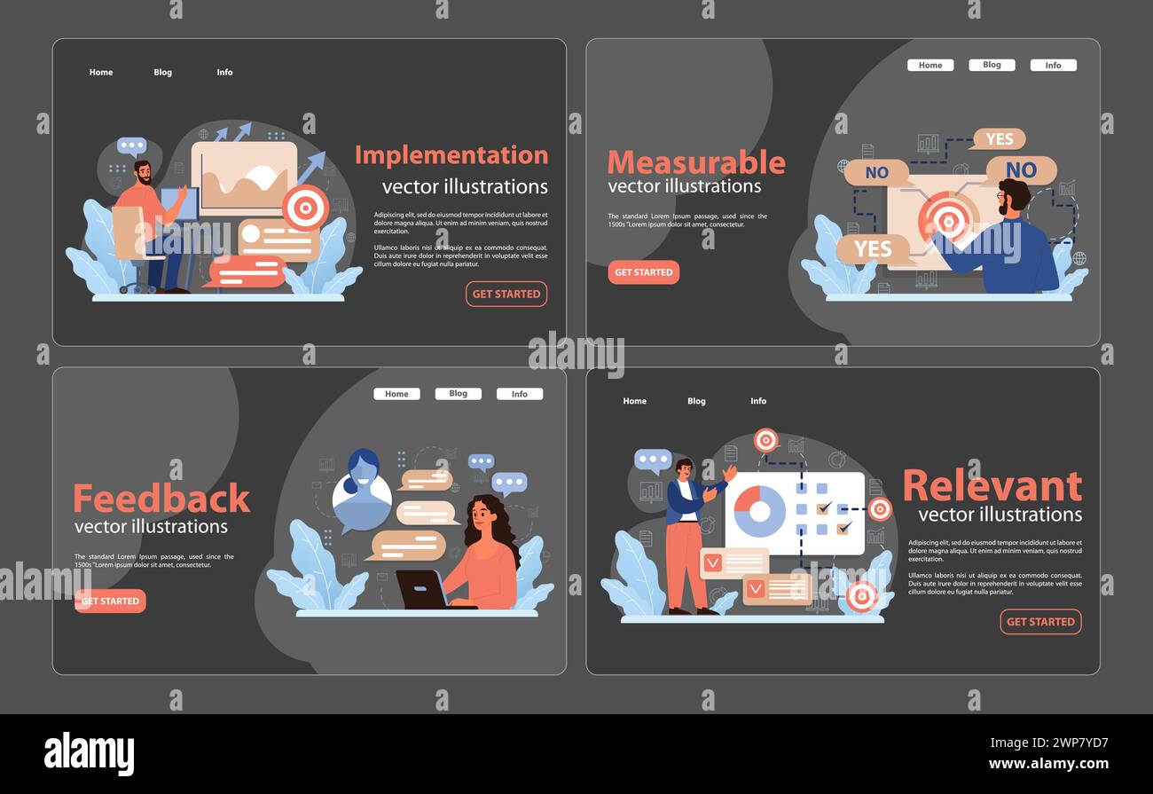 SMART goals set. Professionals monitor targets. Analyzing objectives ...
