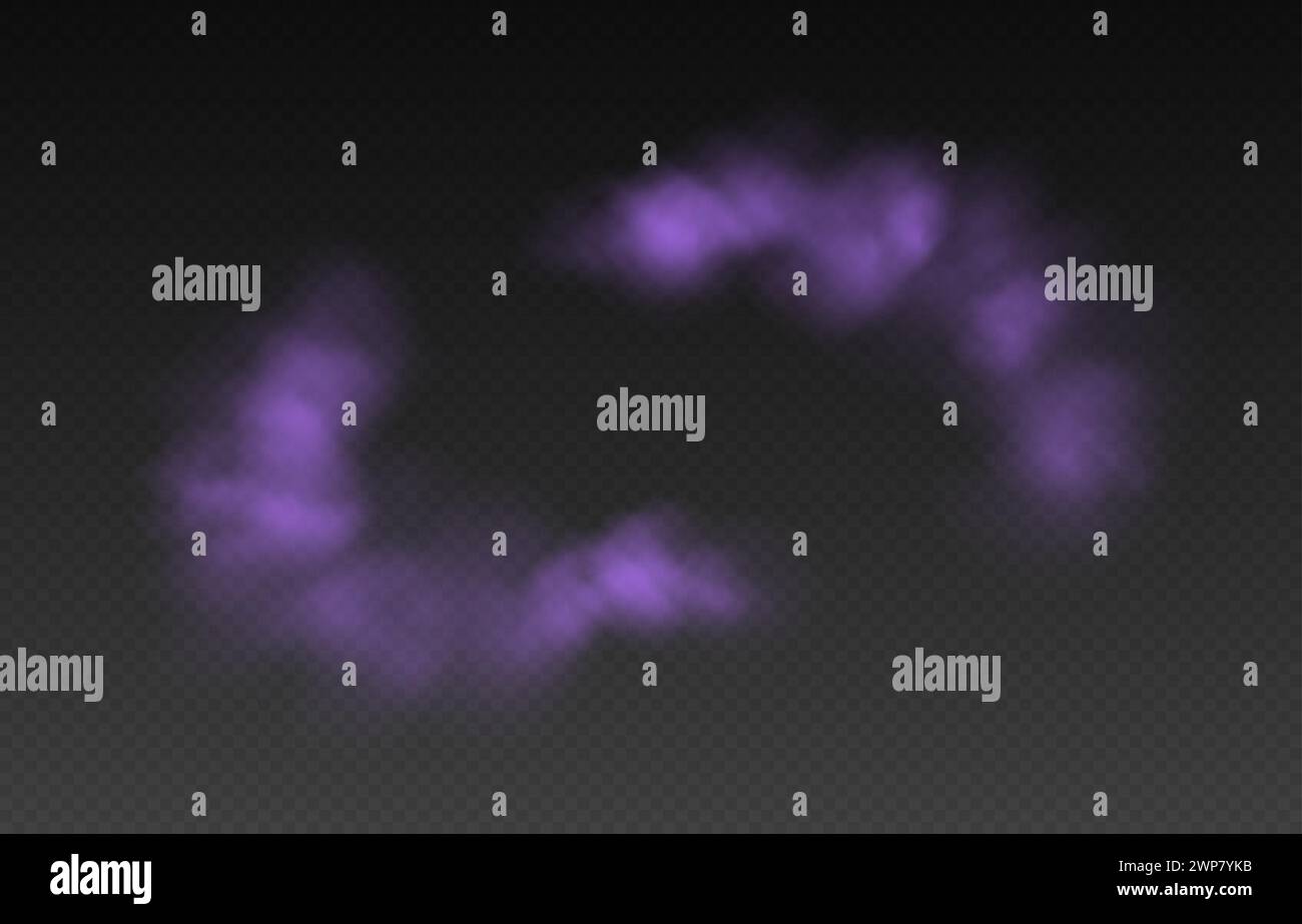 Purple smoke, colorful fog, realistic smog, haze, mist or cloudiness ...