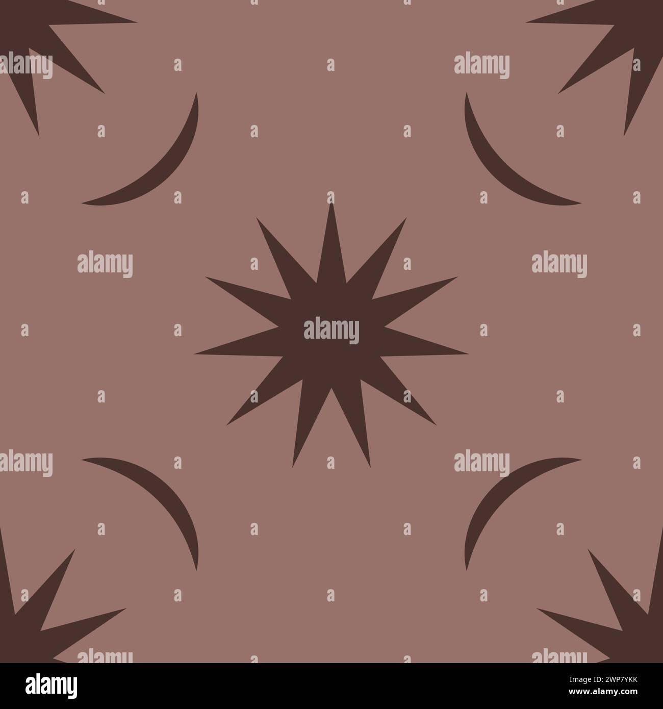 Seamless pattern with brown stars on a beige background. Star pattern ...