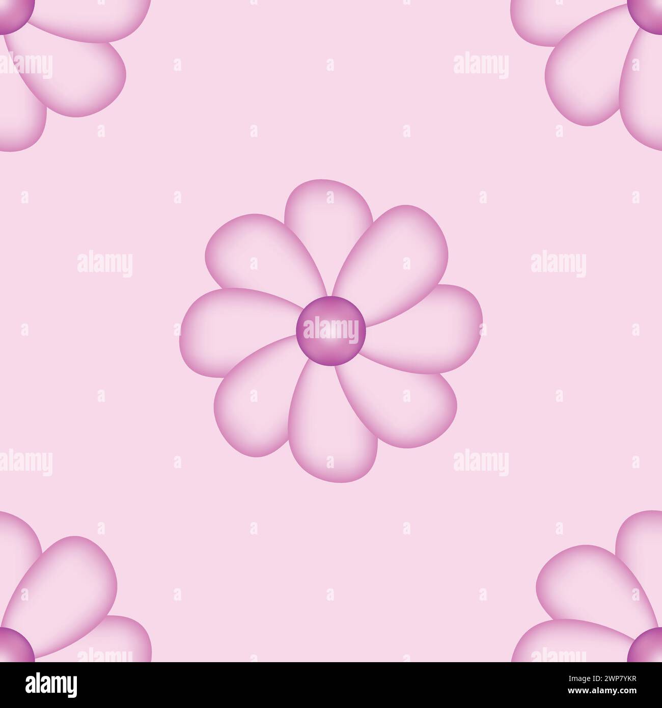 Pink flower seamless pattern for printing. EPS file. Simple gradient ...