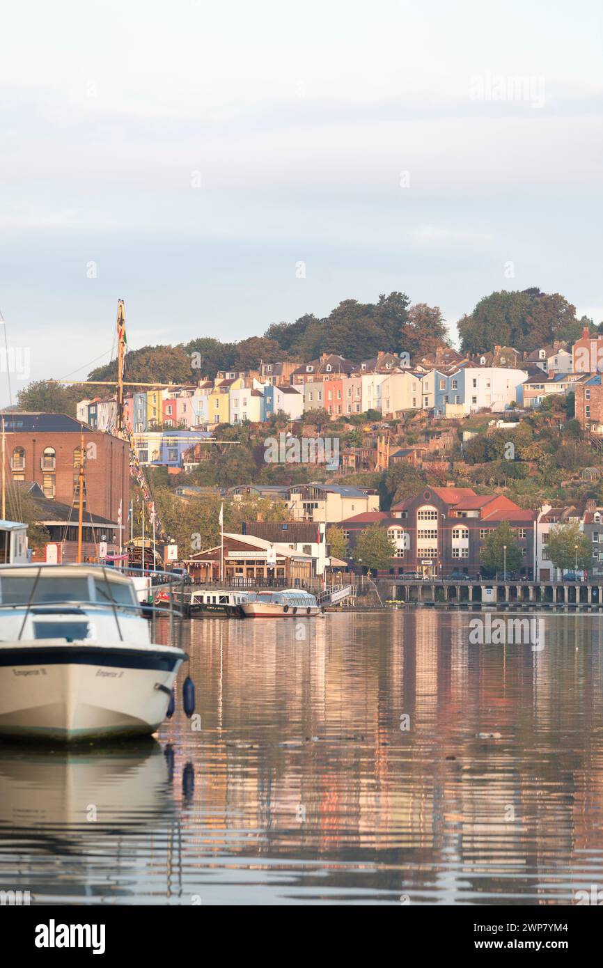 UK, Bristol, views of the Historic Bristol docks looking towards ...