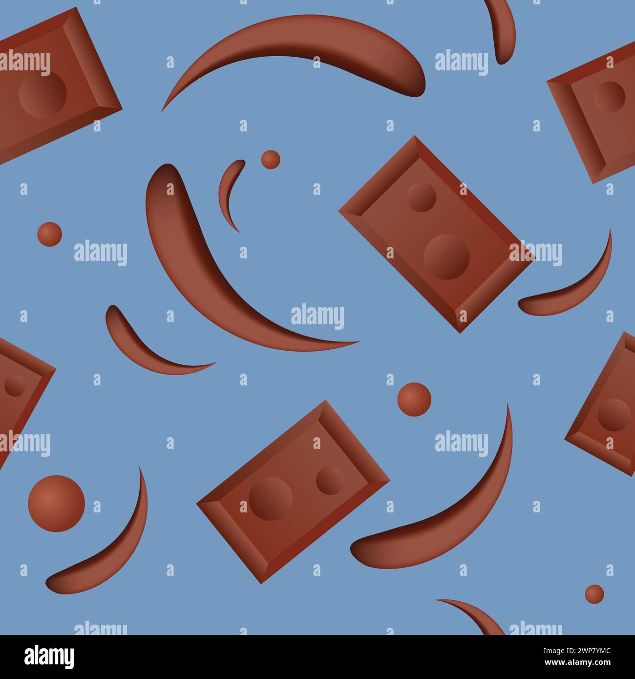 Chocolate pattern. Seamless pattern with chocolate pieces. Chocolate ...