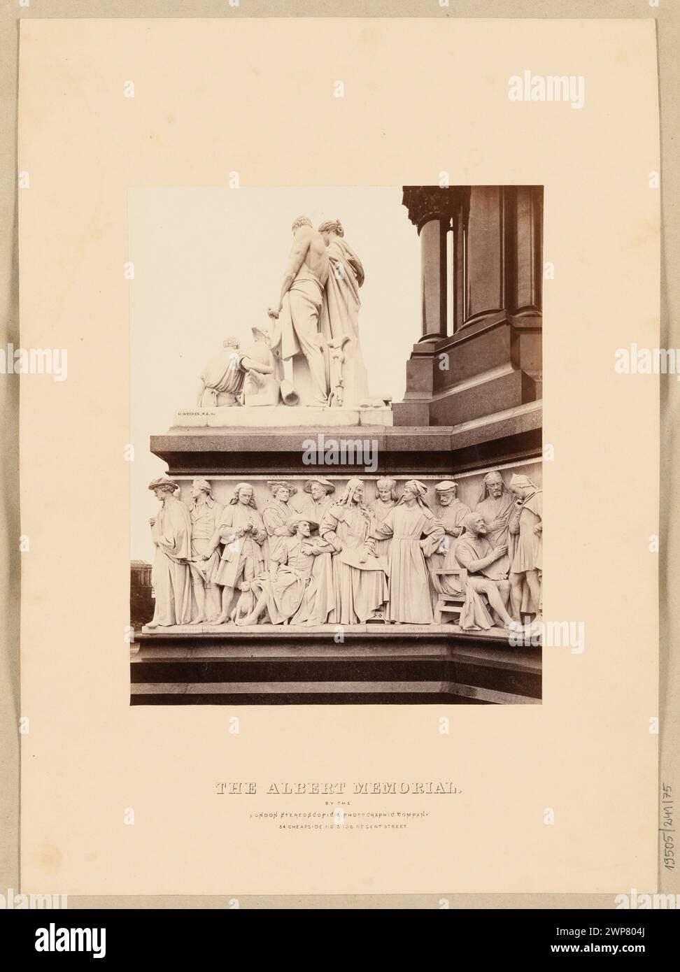 Photograph showing a fragment of the Albert Memorial in London ...