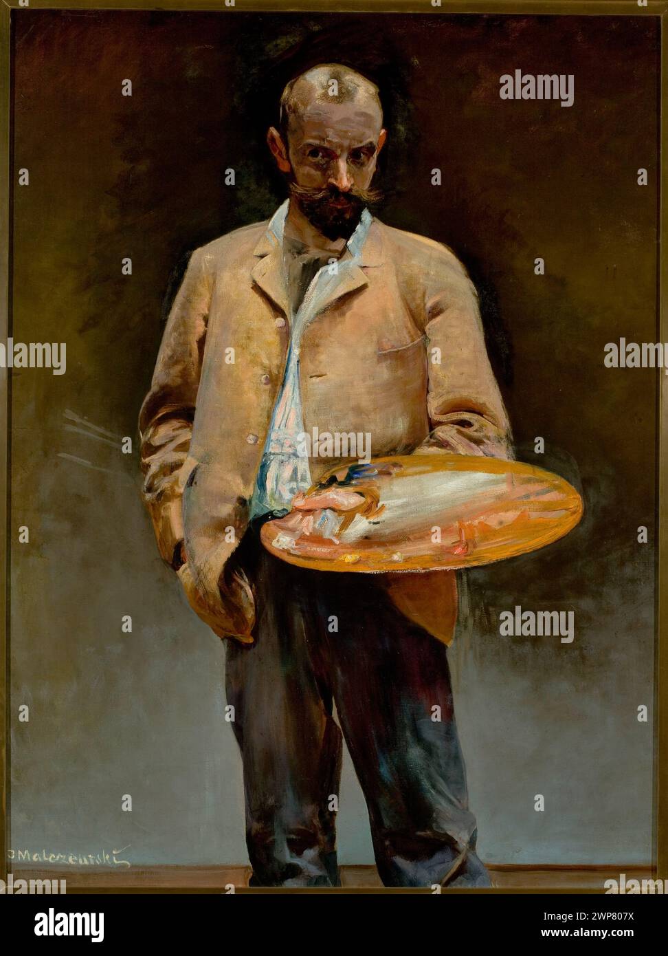 Self-portrait by Jacek Malczewski, 1892–1895, painted on palette, in ...