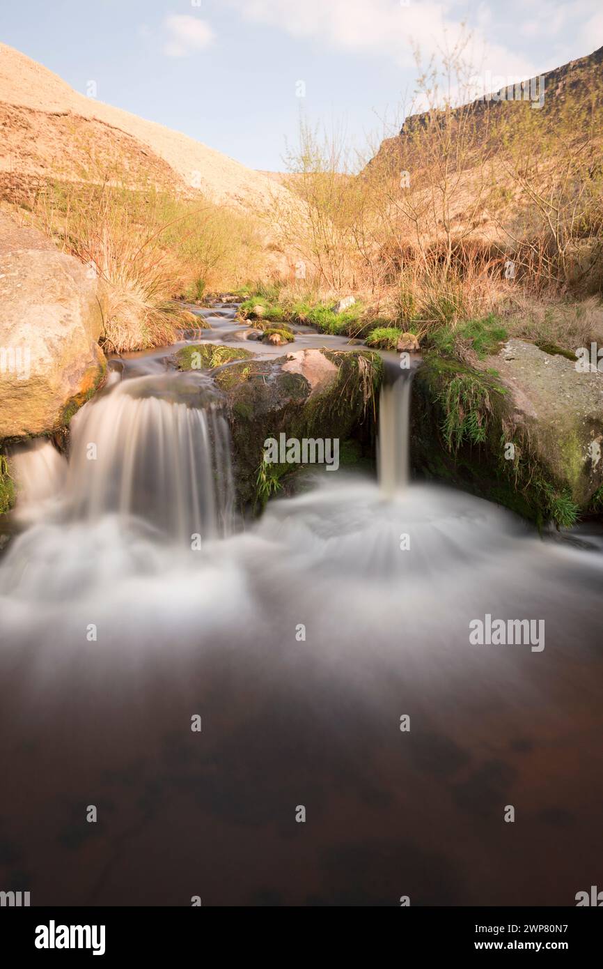 UK, Lancashire, Chew Valley, Dovestones in the Peak District, river ...