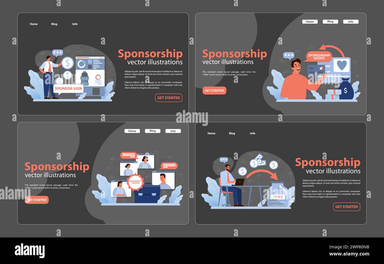 Sponsorship set. Engaging online sponsorship platforms. Individuals ...