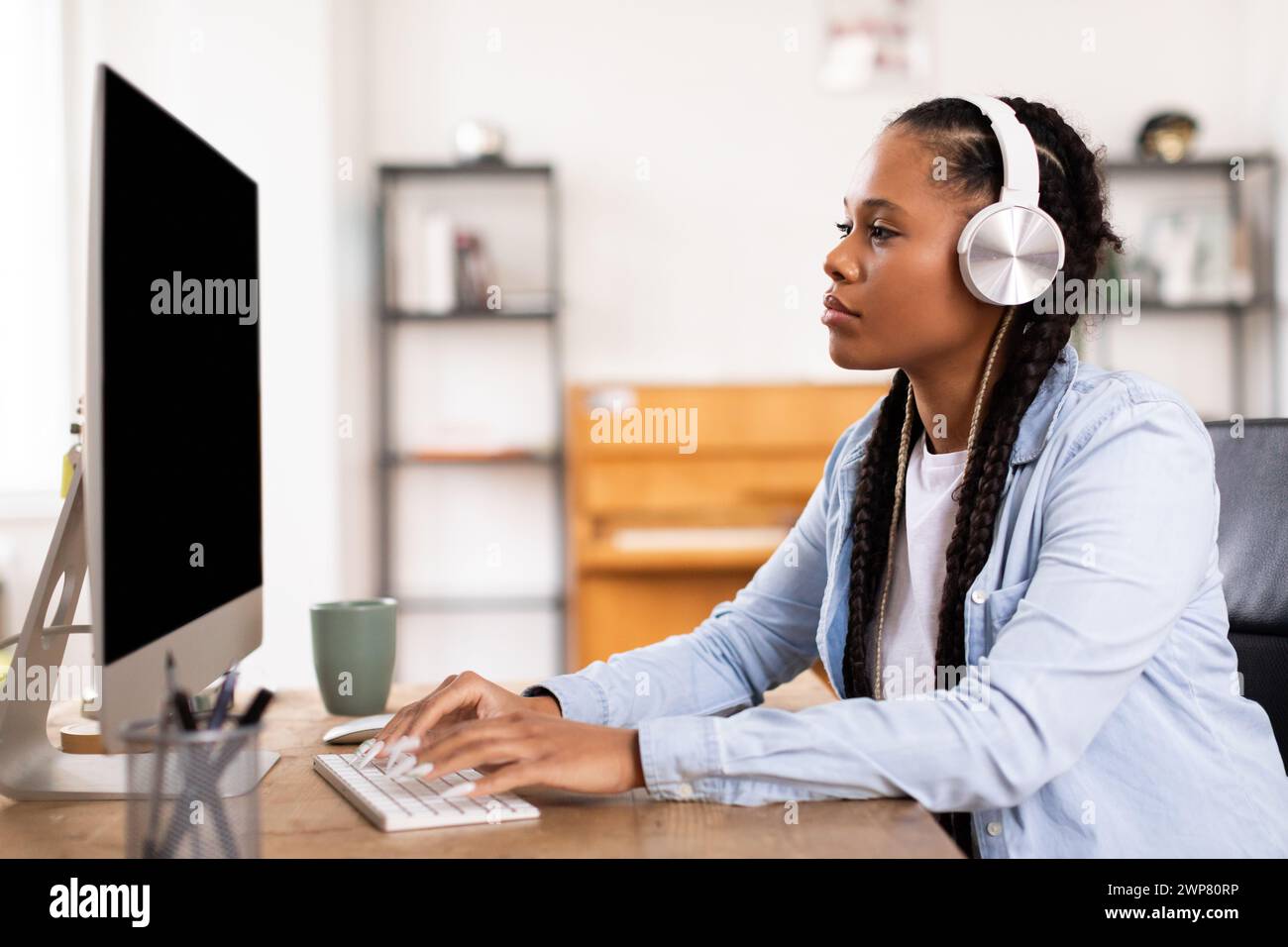 African american college student works hi-res stock photography and ...