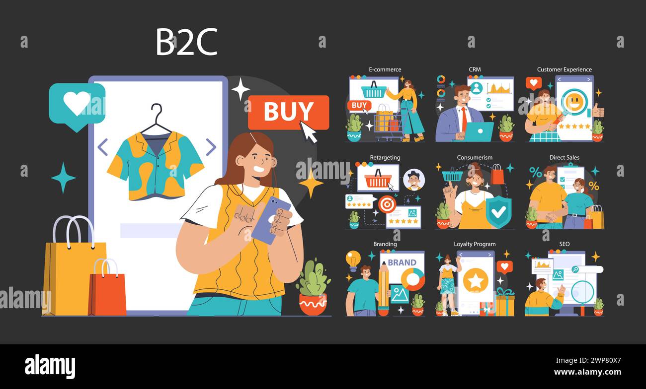 Dark shopping experience Stock Vector Images - Alamy