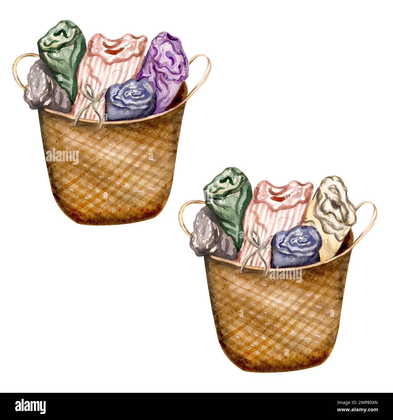 Vintage laundry basket Cut Out Stock Images & Pictures - Alamy