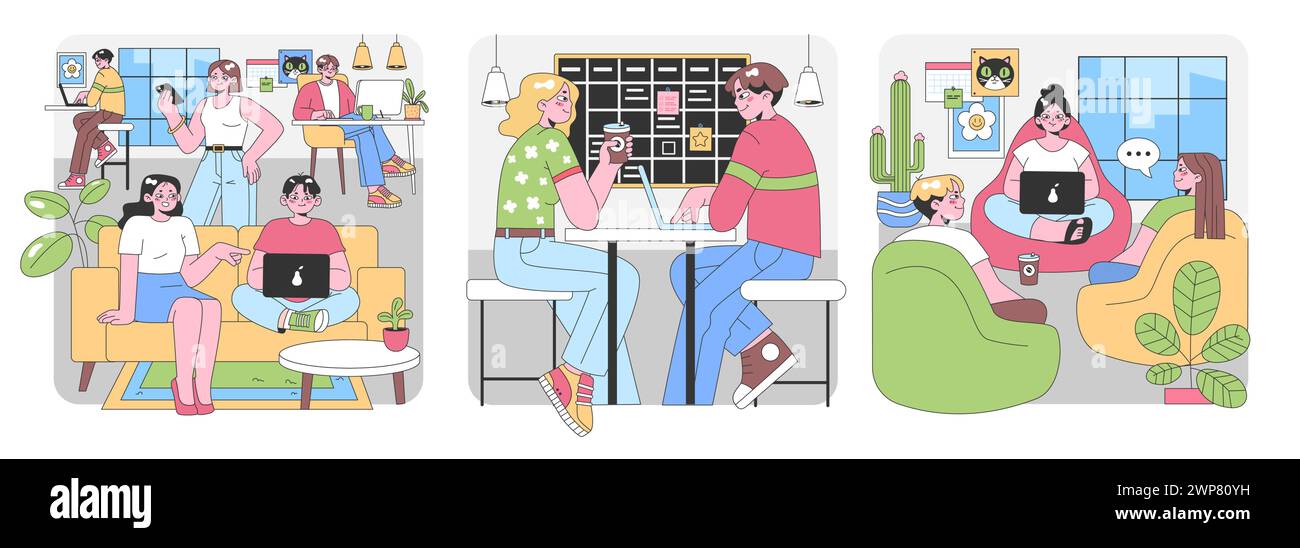 Modern co working space Stock Vector Images - Alamy