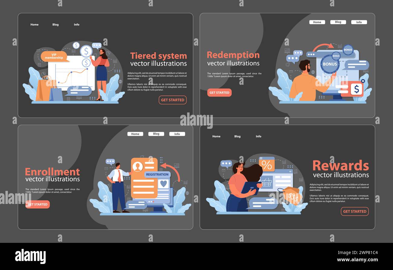 Membership set. Online VIP system, instant bonus redemption. Digital ...