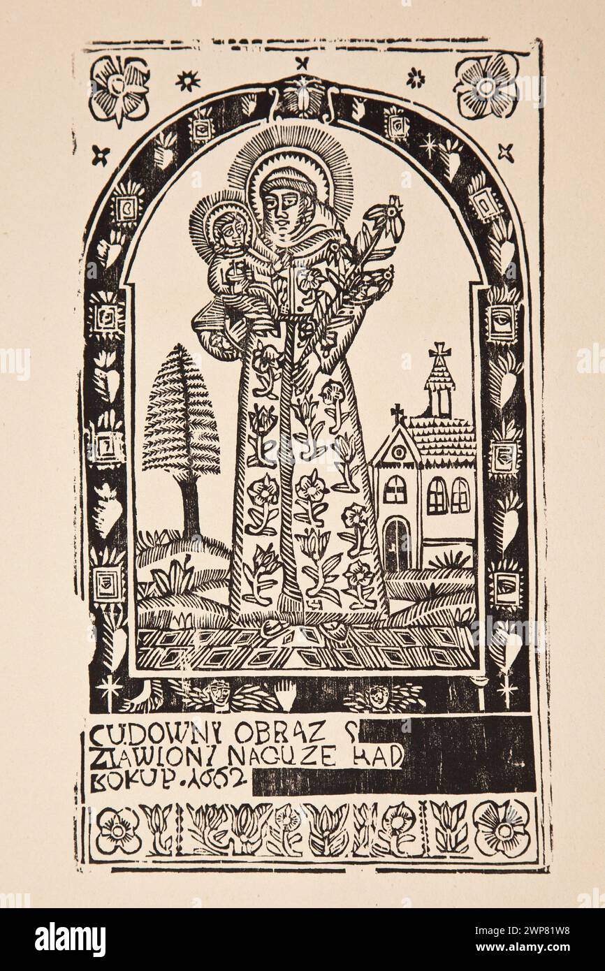 Print depicting Saint Anthony of Padua (1195-1231) by Zygmunt Azarski ...