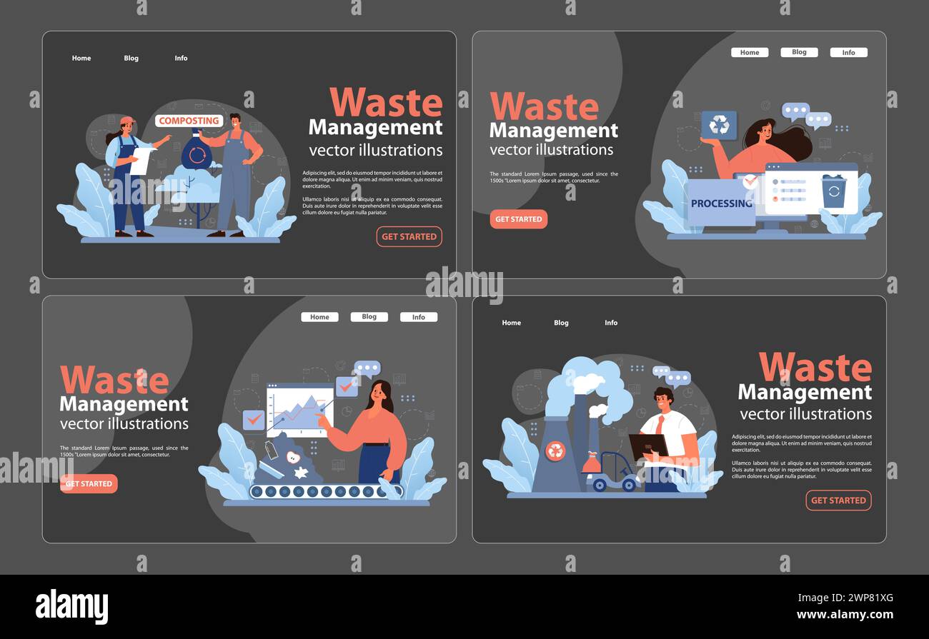 Waste Management set. Professionals tackle composting, monitor data ...