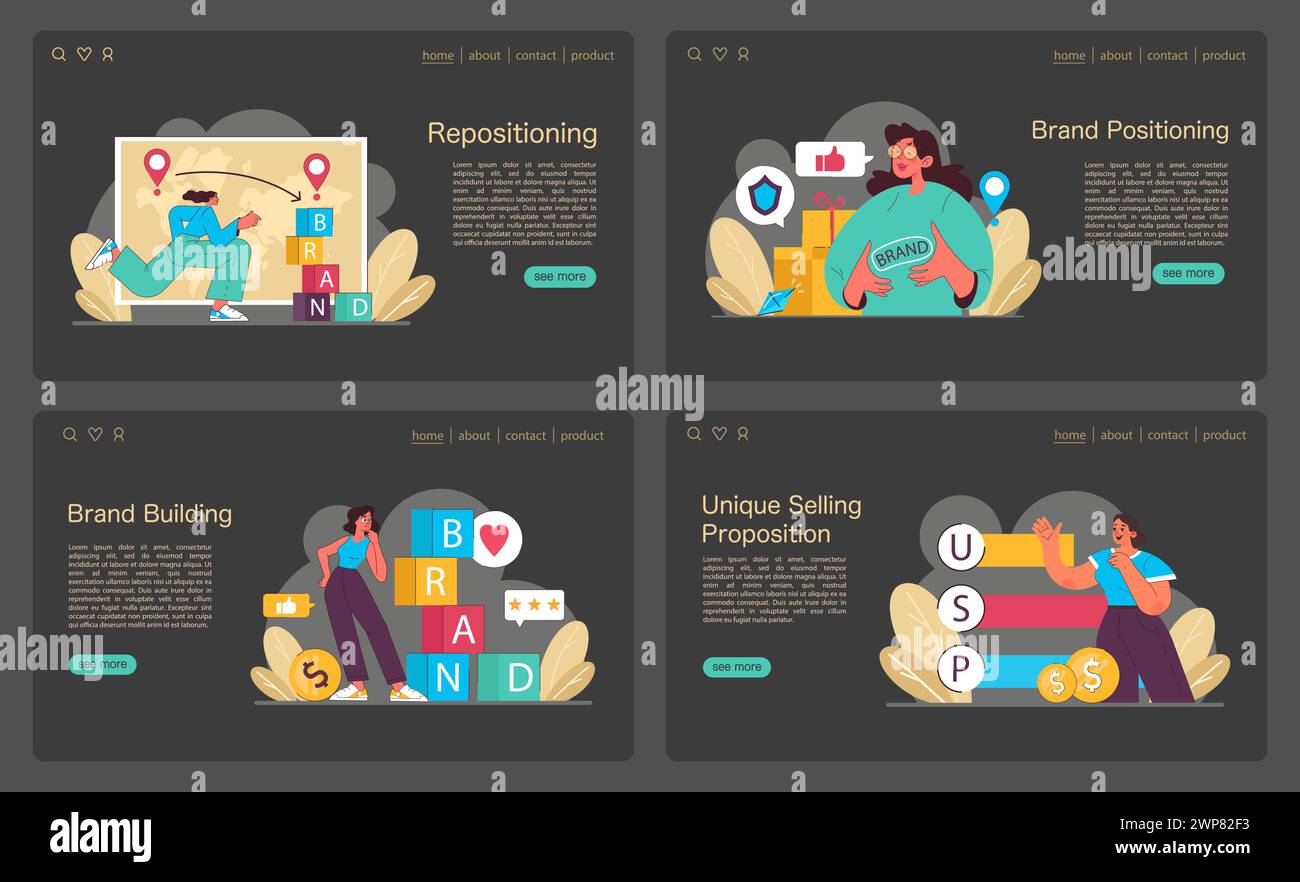 Brand Positioning set. Demonstrates strategies for target audience and ... Brand Positioning set. Demonstrates strategies for target audience and ...