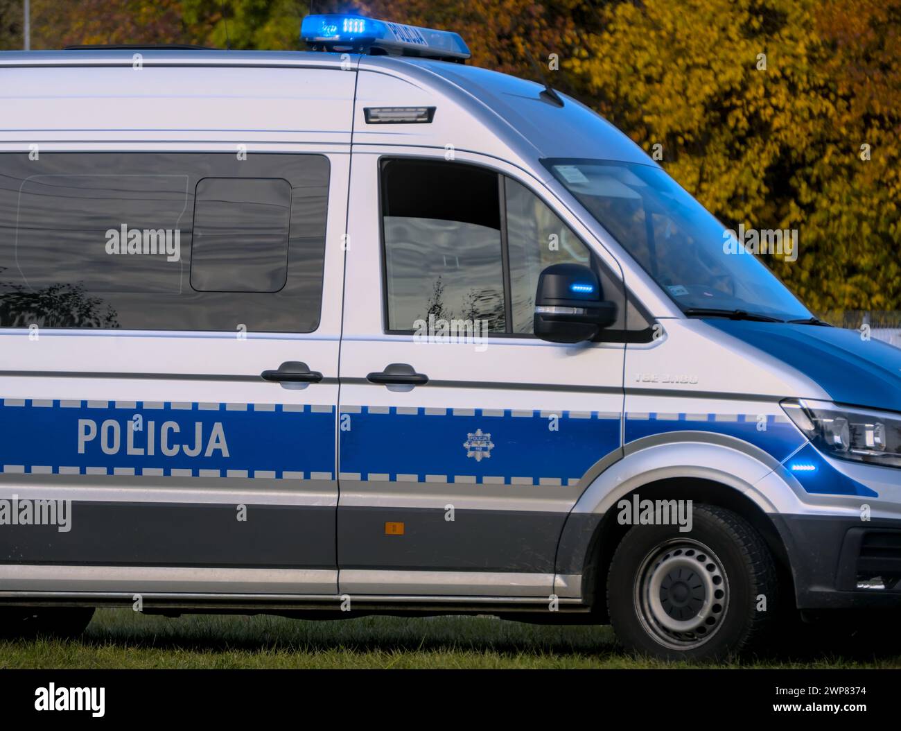 Polish police car on patrol in Warsaw Stock Photo - Alamy
