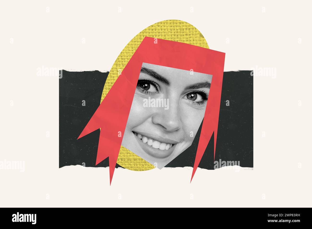 Composite 3D photo collage artwork sketch image of surreal black white ...