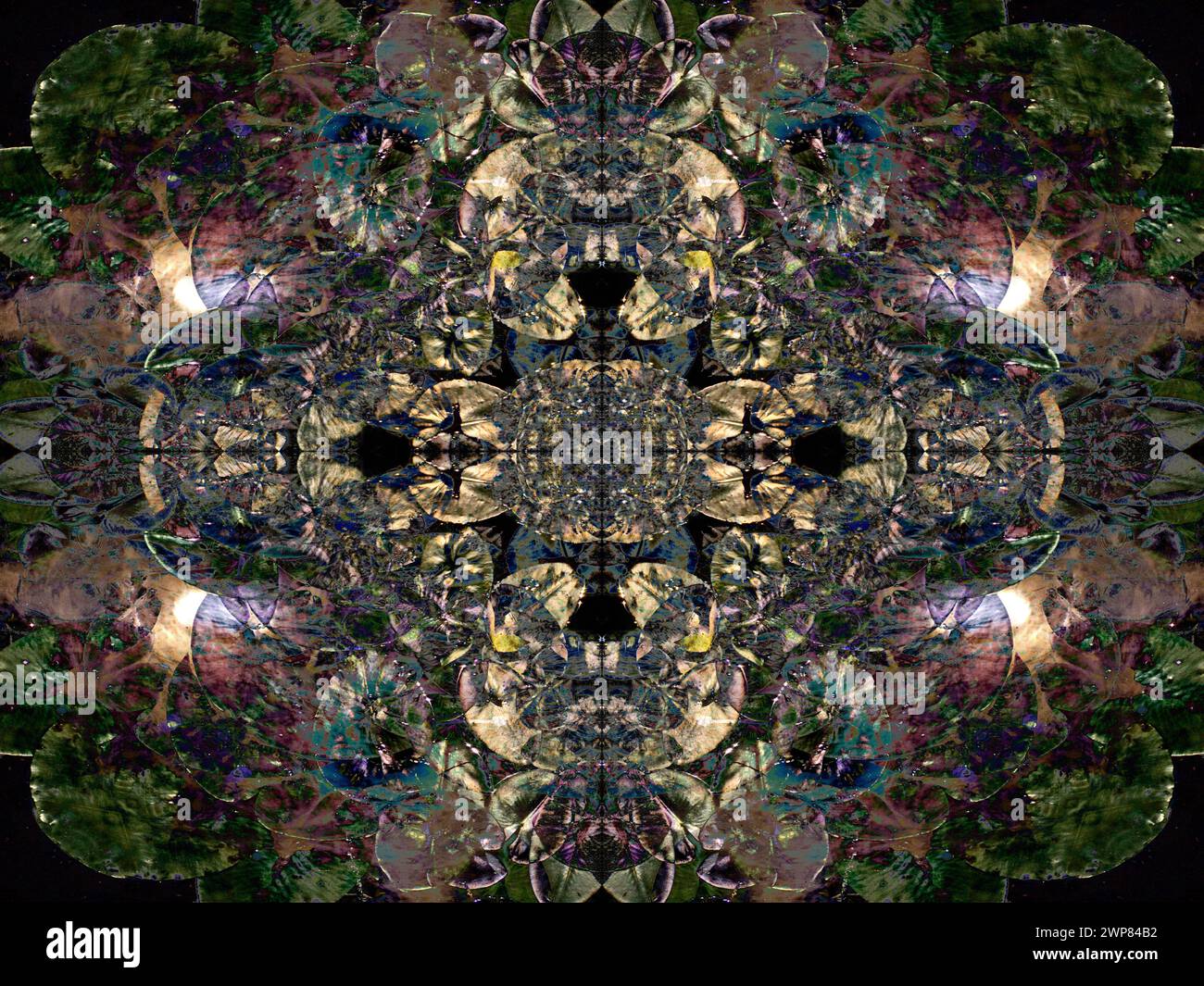 A vision of abstract beauty in nature - sun, reflection and reeds on ...