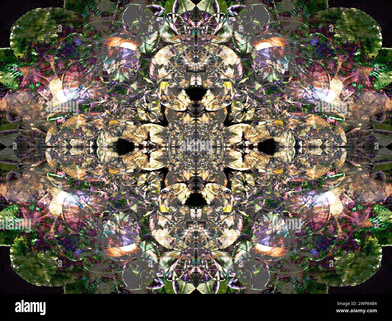 A vision of abstract beauty in nature - sun, reflection and reeds on ...