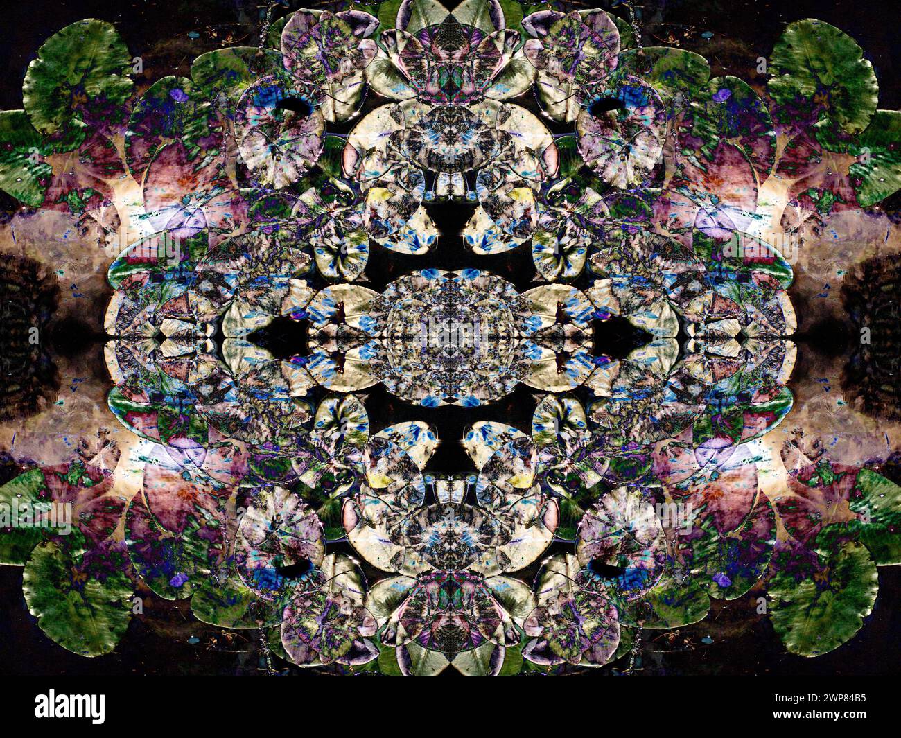 A vision of abstract beauty in nature - sun, reflection and reeds on ...