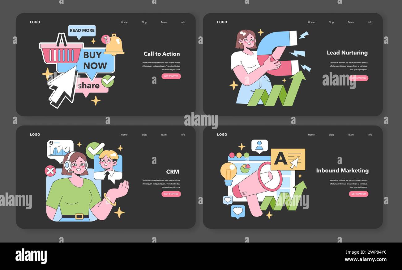 Digital Marketing Essentials set. Engaging call to action, nurturing ... Digital Marketing Essentials set. Engaging call to action, nurturing ...