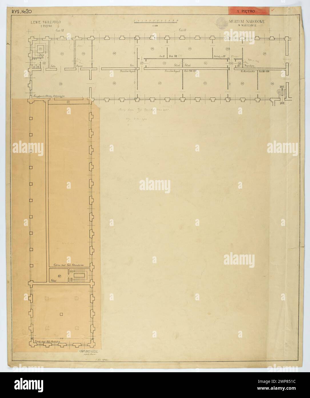Warsaw. National Museum. Construction design (Figure 20). Wing left (VI ...