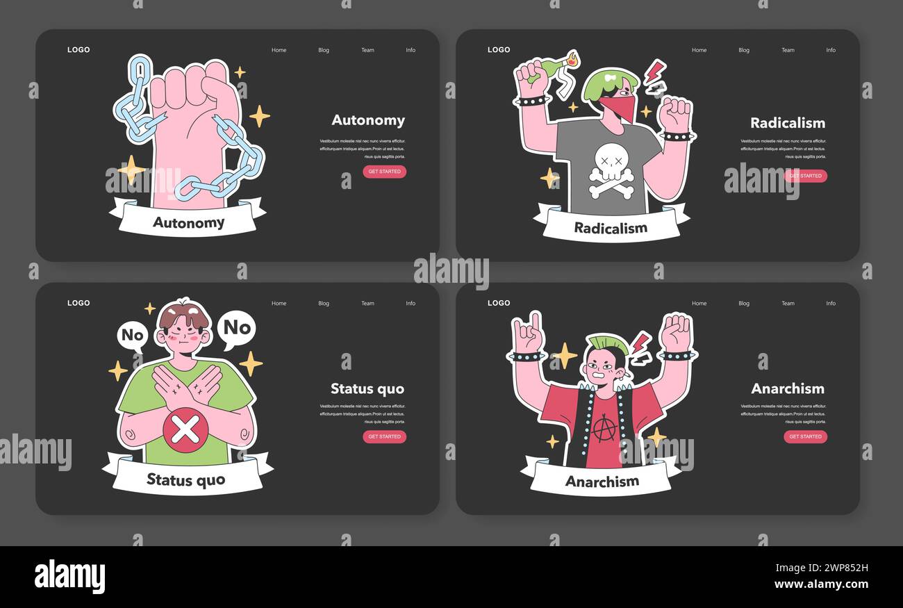 Series on nonconformism with autonomy, radicalism, status quo, and ...