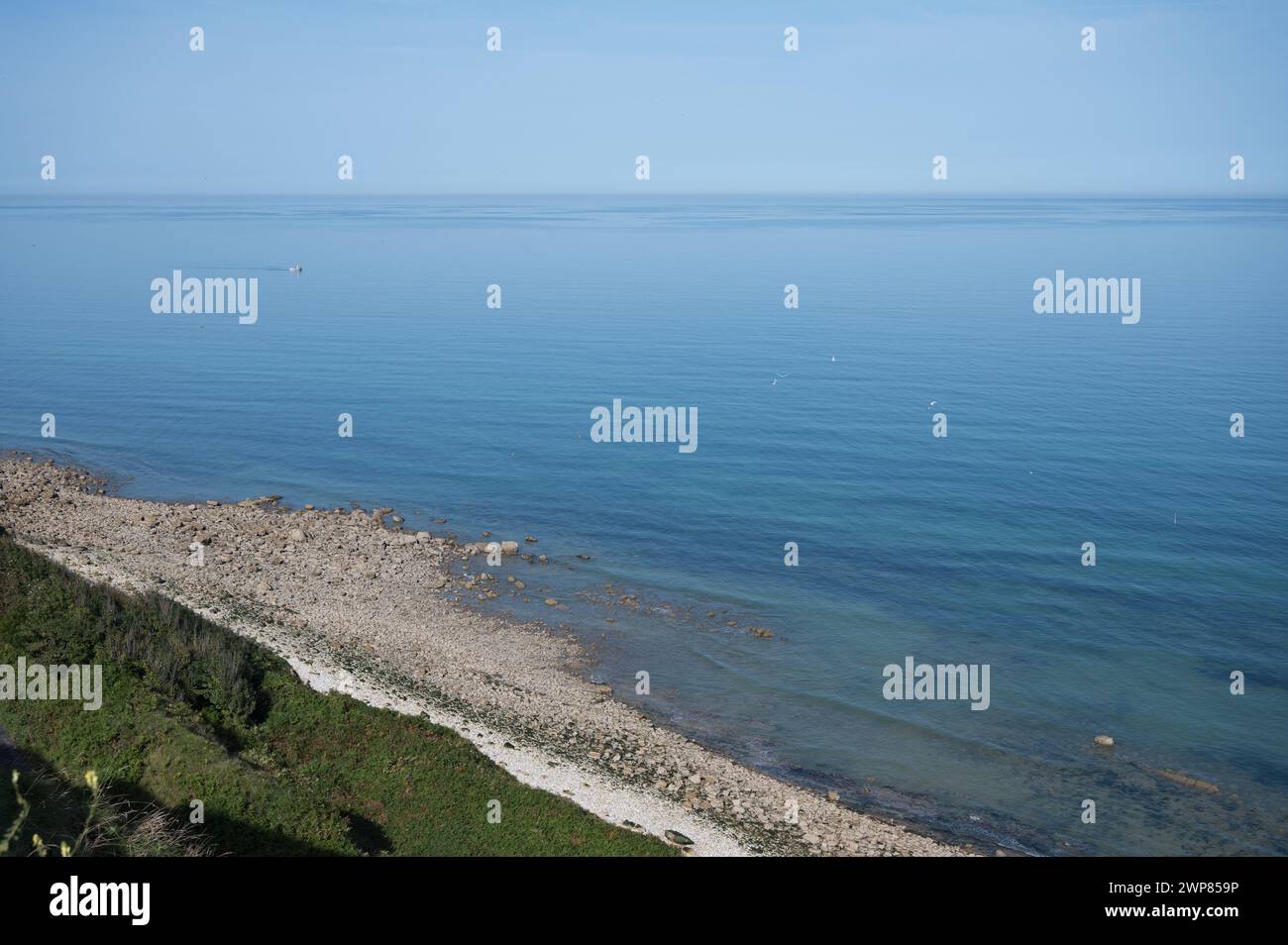 Landscape of the beautiful views of the sea and the cliff of Longues ...
