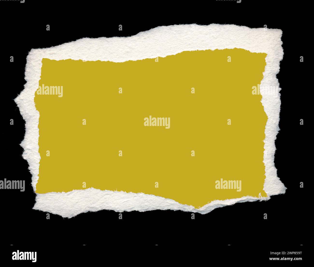 Torn piece of yellow paper, background for banner. Blank paper piece ...